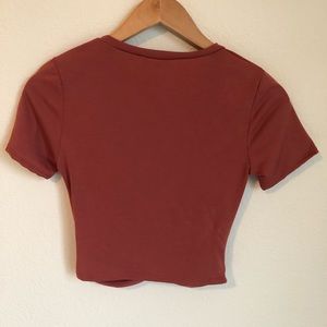 Lulus | Tops | Lulus Burnt Orange Twist Crop Tee | Poshmark